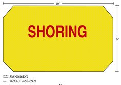 3M™ Diamond Grade™ Damage Control Sign 3MN046DG, "SHORING", 10 in x 6 ...