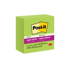 Post-it® Super Sticky Notes 654-5SSLE, Limeade, 3 in x 3 in (76 mm x 76 ...